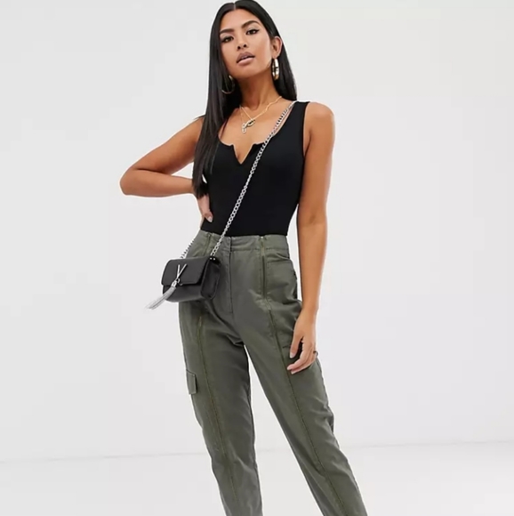 ASOS | Tops | Asos Sleeveless Black Bodysuit With Notch Detail Top 6 ...